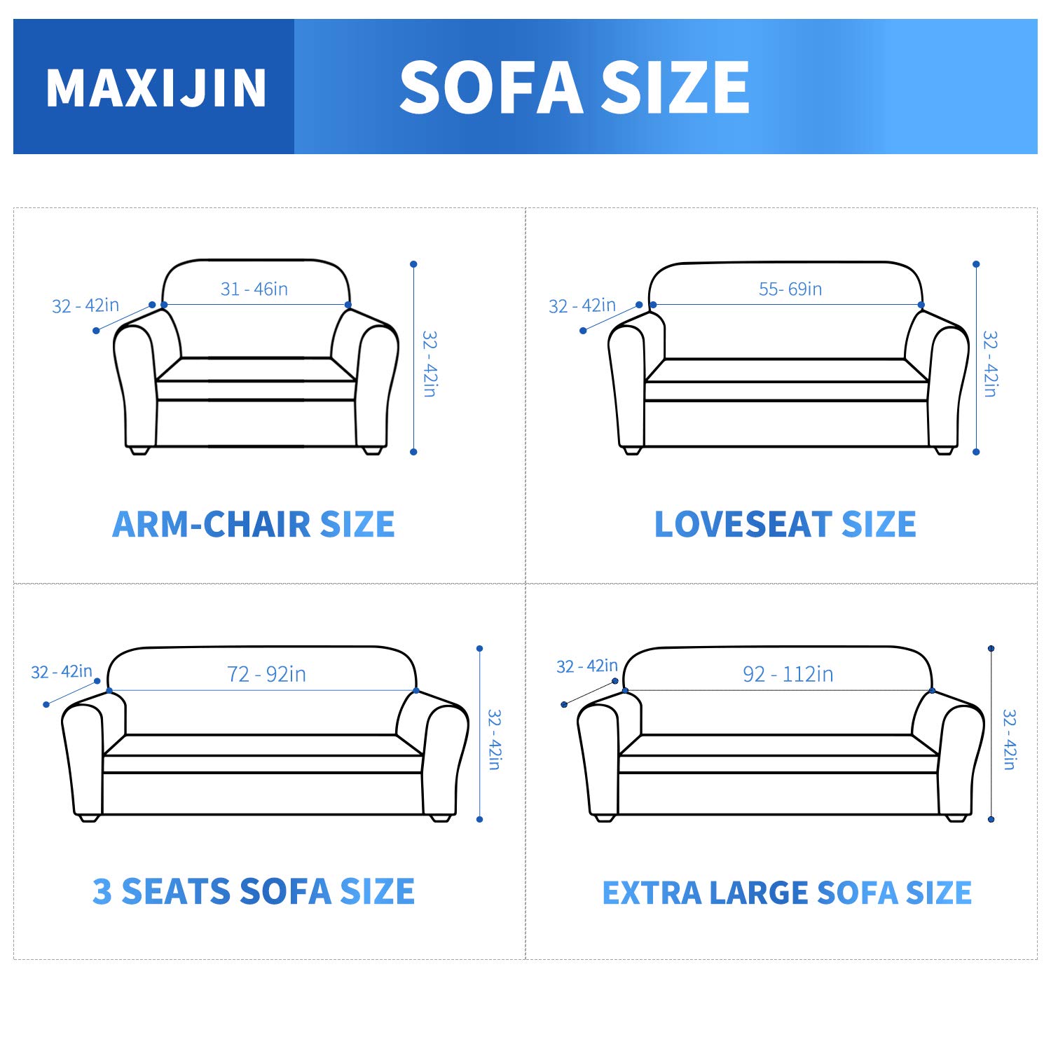 MAXIJIN Super Stretch Couch Cover for 3 Cushion Couch, 1-Piece Universal Sofa Covers Living Room Jacquard Spandex Furniture Protector Dogs Pet Friendly Fitted (Large, Black)