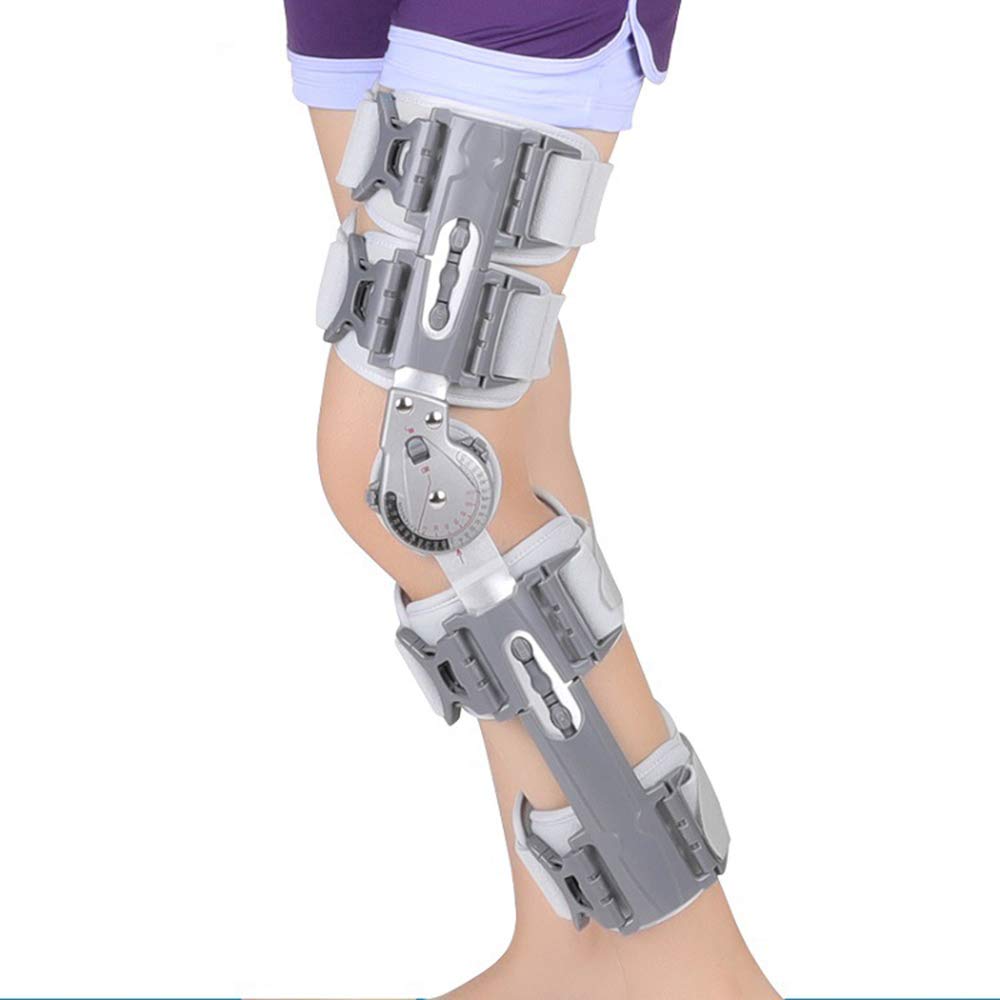 PHASFBJ Knee Orthosis Support, Adjustable Joint Injury Splint Hinged Orthopedic Knee Brace for Post-Op Meniscus Rehabilitation Ligament Care Fracture Fixed Double Side Airbag