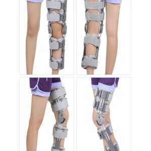 PHASFBJ Knee Orthosis Support, Adjustable Joint Injury Splint Hinged Orthopedic Knee Brace for Post-Op Meniscus Rehabilitation Ligament Care Fracture Fixed Double Side Airbag