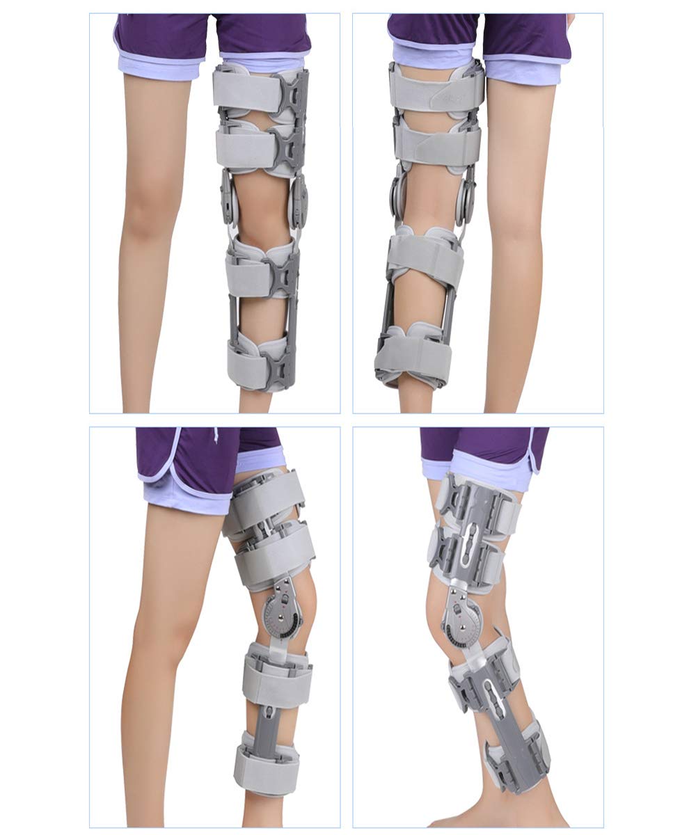 PHASFBJ Knee Orthosis Support, Adjustable Joint Injury Splint Hinged Orthopedic Knee Brace for Post-Op Meniscus Rehabilitation Ligament Care Fracture Fixed Double Side Airbag