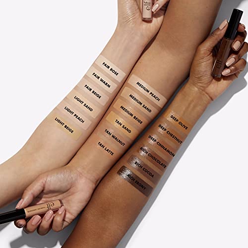 e.l.f. Flawless Satin Concealer, Natural Coverage Concealer With A Smooth, Satin Finish, Infused With Squalane, Vegan & Cruelty-Free, Tan Sand