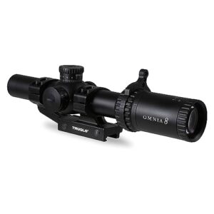 truglo omnia tactical hunting shooting durable fogproof shock resistant 30mm one-piece aluminum tube illuminated all purpose tactical reticle riflescope | flip-up lens cap included | 8 1-8x24 30mm