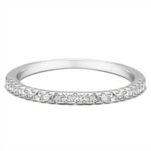 TwoBirch 18k White Gold Micro-plated 4 Piece Ring Set with Cubic Zirconia Stacking Ring Set (925 Silver, Sizes 7)