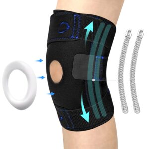 zoyer knee brace for women and men, adjustable knee support brace with removable side stabilizers and patella gel pad, strong stability for joint pain relief, arthritis, meniscus tear, acl, mcl, pcl