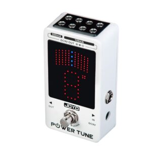 joyo power supply tuner pedal with isolated 8-channel (2 at 500ma, 6 at 100ma) low noise dc 9v output - true bypass (power tune jf-18r)