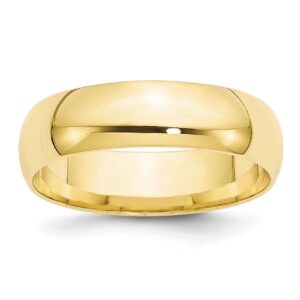 jewelry stores network solid 10k yellow gold 6 mm comfort fit wedding band ring size 10.5