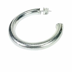 Sheila Fajl Thick Chantal Hoop Earrings in Brushed Silver Plated