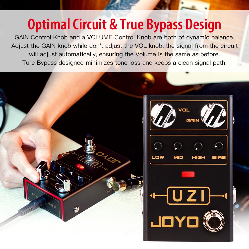 JOYO Distortion Pedal R Series Heavy Metal Dist Between American and British for Electric Guitar Effect (UZI R-03)