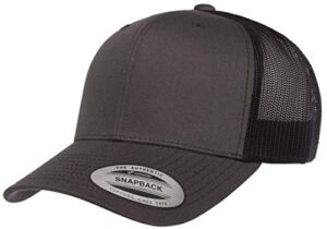 yupoong yp classics retro trucker cap, charcoal/black, osfa