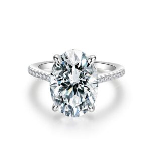 befab 925 sterling silver 14x10mm 5.81 ct oval solitaire engagement ring large oval-cut cz cocktail ring (7)