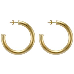 sheila fajl thick chantal hoop earrings in brushed gold plated