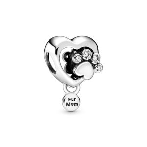 PANDORA Sparkling Paw Print & Heart, Clear CZ