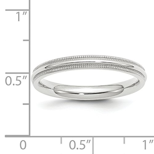 Solid 10k White Gold 3 mm Comfort Fit Milgrain Wedding Band Ring Size 4