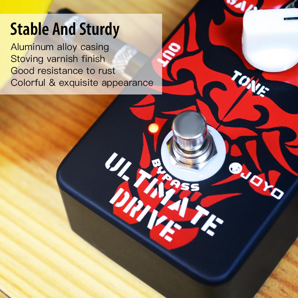 JOYO Overdrive Distortion Pedal Rich Bordering-on-Distortion Overdrive for Electric Guitar Effect - Bypass (Ultimate Drive JF-02)