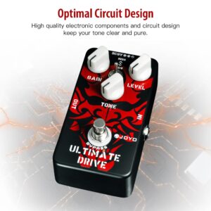 JOYO Overdrive Distortion Pedal Rich Bordering-on-Distortion Overdrive for Electric Guitar Effect - Bypass (Ultimate Drive JF-02)