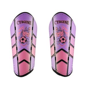 cybgene soccer shin guards for kids adults soccer gear for boys girls youths protective equipment adjustable straps with breathing holes purple m