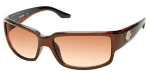 harley-davidson women's classic rectangular sunglasses, brown, 59-16-135