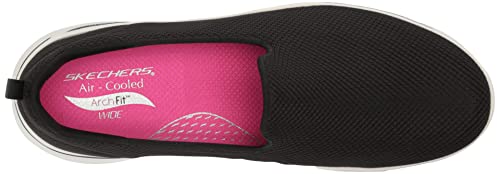 Skechers Women's Go Walk Arch Fit-Grateful Sneakers, Black/Hot Pink, 7.5