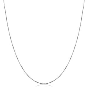 kooljewelry 14k white gold venetian box chain necklace for women (0.5 mm, 24 inch)