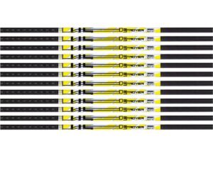 carbon express d-stroyer hunting arrow shafts, 12-pack, high modulus carbon weave, dual spine weight forward technology, laser checked, length 31.5” - 350, 400, or 500 spine