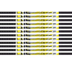 Carbon Express D-Stroyer Hunting Arrow Shafts, 12-Pack, High Modulus Carbon Weave, Dual Spine Weight Forward Technology, Laser Checked, Length 31.5” - 350, 400, or 500 Spine