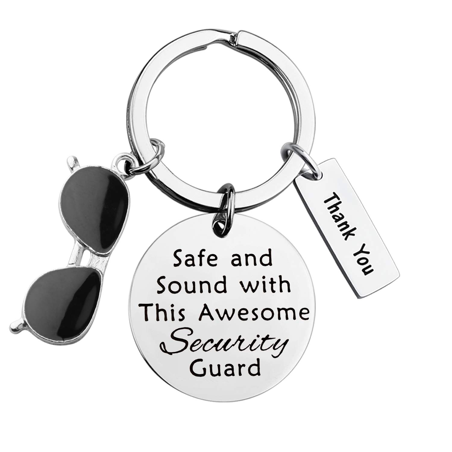 Lywjyb Birdgot Security Guard Gift Security Guard Thank You Jewelry Sunglasses Charm Gift Safe And Sound Keychain (Security Guard ky)