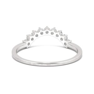 14K White Gold Moissanite Curved Crown Wedding Band-size 8 0.27cttw DEW by Charles & Colvard