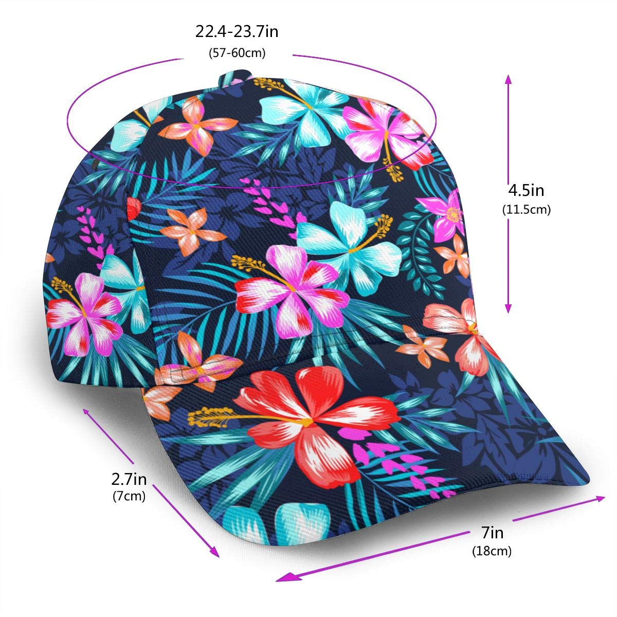 Great Gift - Tropical Colorful Flowers Palm Tree Leaves - Women Men Girls Boys Lightweight Outdoor Baseball Hat Breathable Sports Visor Sun Cap