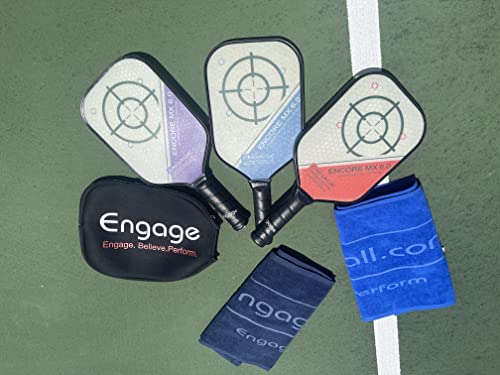 Engage Pickleball Encore EX 6.0 Pickleball Paddle - Pickleball Paddles with Thick Polymer Core - USAPA Approved Pickleball Paddles Pickleball Rackets for Adults - Lite (Blue)