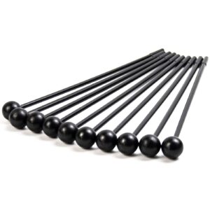 framendino, 10 pack plastic bell mallets solid drum percussion sticks hammer for drum chime xylophone 11 inch long black