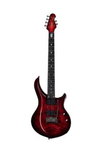 sterling by music man 6 string solid-body electric guitar, right, royal red (maj200xfm-rrd)