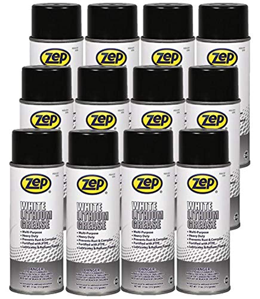 Zep White Lithium Grease 11 Ounces 331701 (Case of 12) Multipurpose, aerosol Lubricant for All Metal to Metal Applications