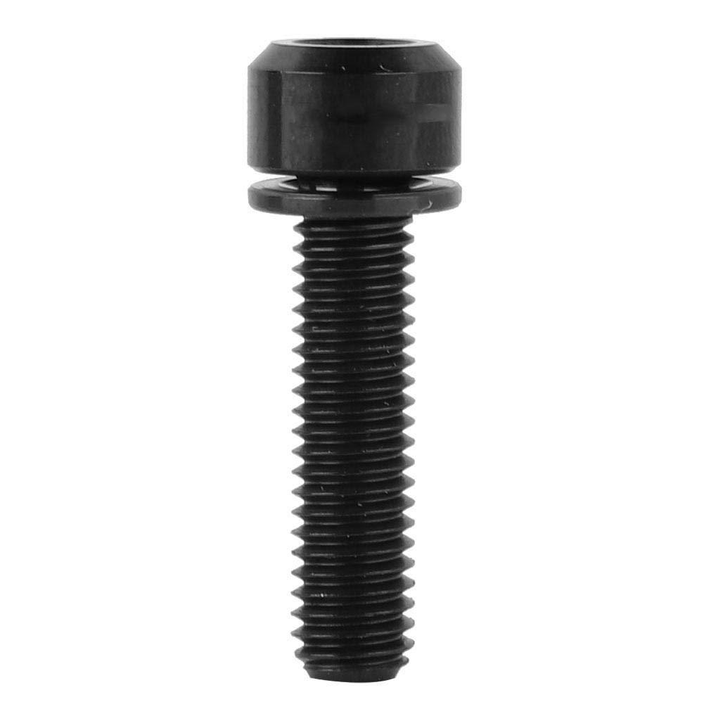 Keen so M5x20mm Stem Bolt, 6Pcs Alloy Bolt Screw with Gasket for Mountain Stem(Black) Repair Hardware Tools