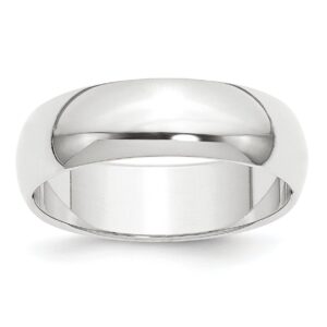 jewelry stores network solid platinum 8 mm comfort fit rounded wedding band ring size 6.5