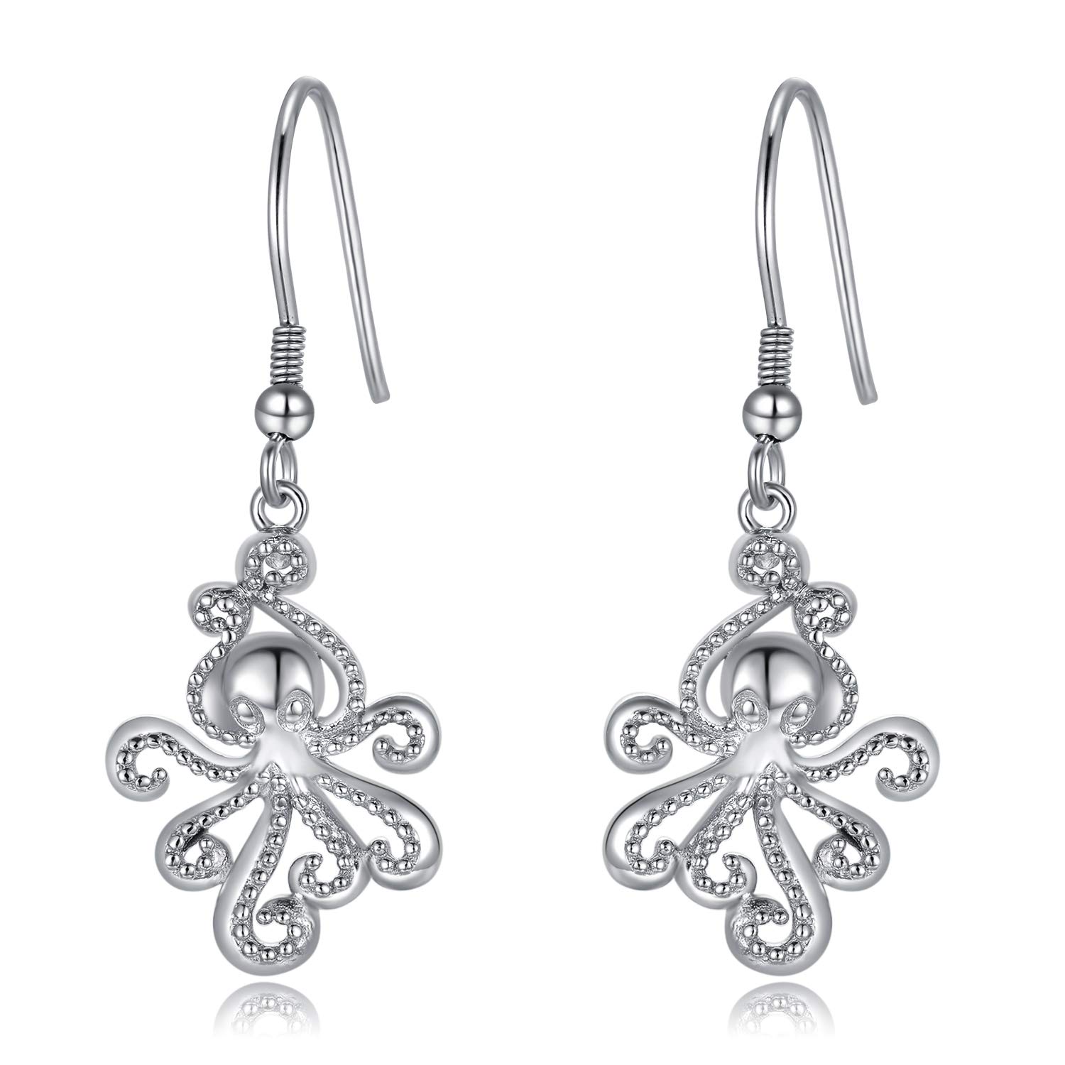 WINNICACA Sterling Silver Octopus Drop Earrings for Women Octopus Gifts Octopus Dangle Earrings Octopus Jewelry for Women Christmas Gifts for Octopus Lover