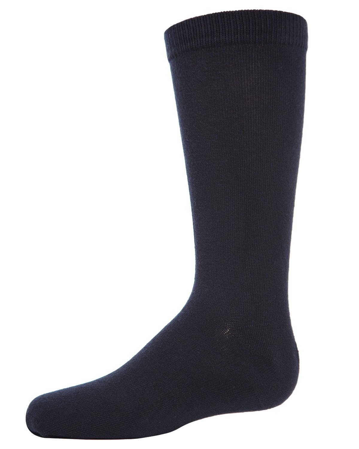 MeMoi Boys' 3 Pair Pack Flat Crew Socks Black 6-7