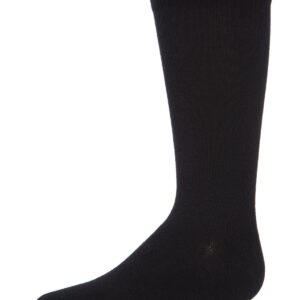 MeMoi Boys' 3 Pair Pack Flat Crew Socks Black 6-7