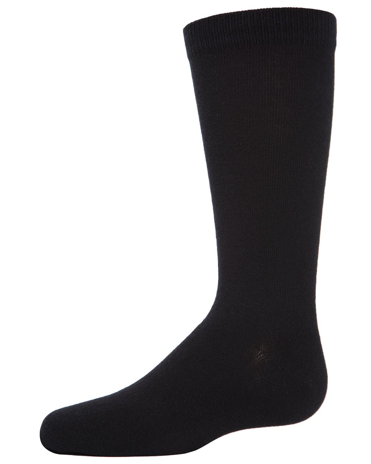 MeMoi Boys' 3 Pair Pack Flat Crew Socks Black 6-7