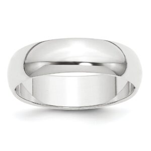 jewelry stores network solid platinum 6 mm comfort fit rounded wedding band ring size 6