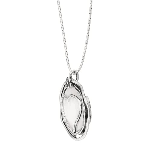 Silpada 'Lighthearted' Natural Mother-of-Pearl Heart Pendant Necklace in Sterling Silver, 18" + 2"