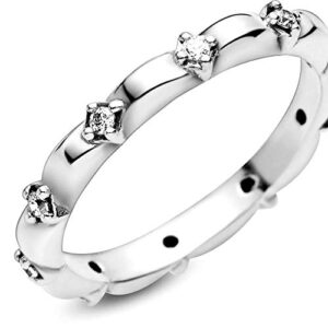 PANDORA Flower Petals Band, Clear CZ