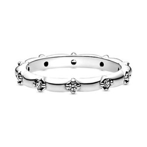 PANDORA Flower Petals Band, Clear CZ