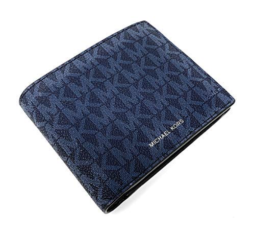 Michael Kors Men's Leather Cooper Billfold Wallet with Passcase, Card Slot (Admiral Blue)