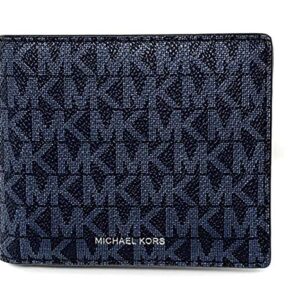 Michael Kors Men's Leather Cooper Billfold Wallet with Passcase, Card Slot (Admiral Blue)