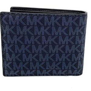 Michael Kors Men's Leather Cooper Billfold Wallet with Passcase, Card Slot (Admiral Blue)