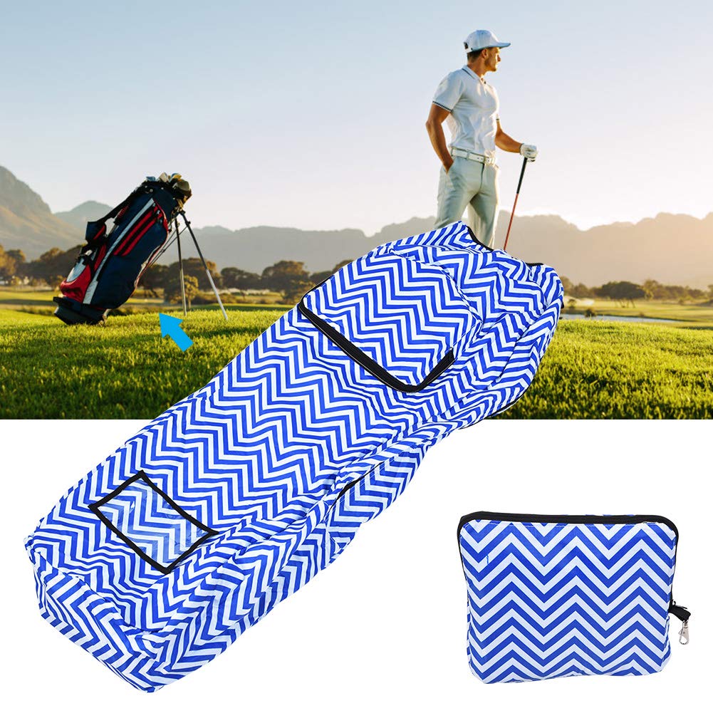 Golf Bag Cover Golf Bag Rain Cover Golf Travel Cover Bag Case for Golf Accessory(Blue White Stripe)