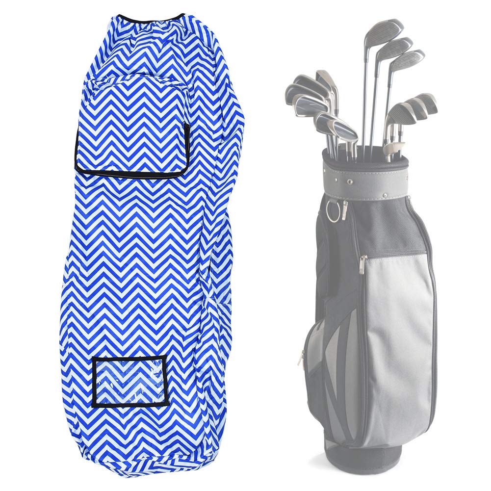 Golf Bag Cover Golf Bag Rain Cover Golf Travel Cover Bag Case for Golf Accessory(Blue White Stripe)