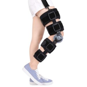 phasfbj knee joint fixation, adjustable hinged knee joint brace knee orthosis support knee joint stabilizer for arthritis joint pain meniscus tear knee injury recovery fracture splint,right,m