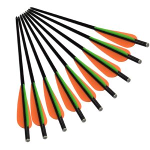 nika archery 14" 16" 18" crossbow bolts fiberglass arrows with flat nock for outdoor small target hunting (pack of 12)