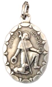 saint roch of montpellier oval shape medal - 100% made in italy